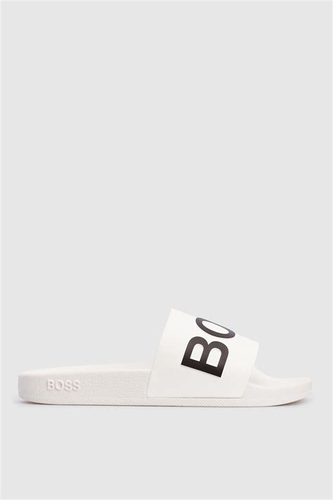 Жіночі білі слайдери Boss 50425631 100 — Md Fashion