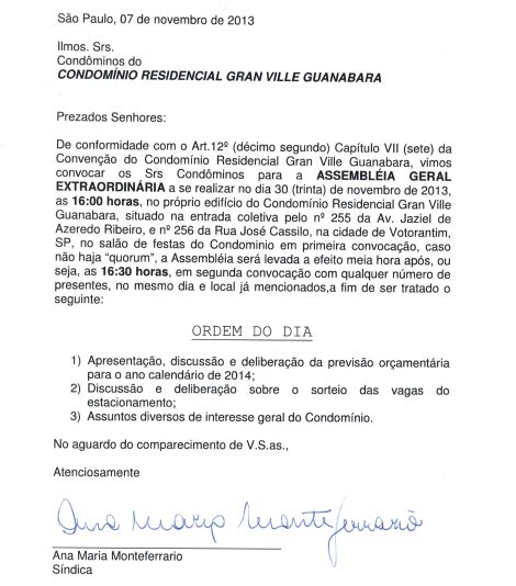 Edital de Convocação da Assembleia Geral Extraordinária Granville