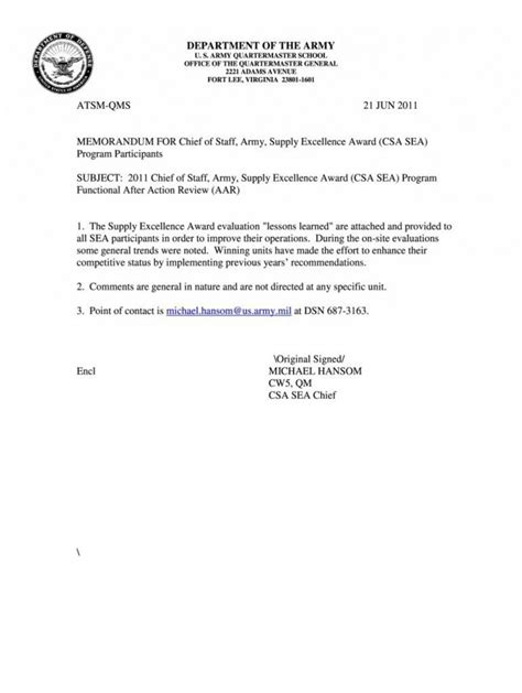 Costum Army Memorandum Template Doc Sample Tacitproject