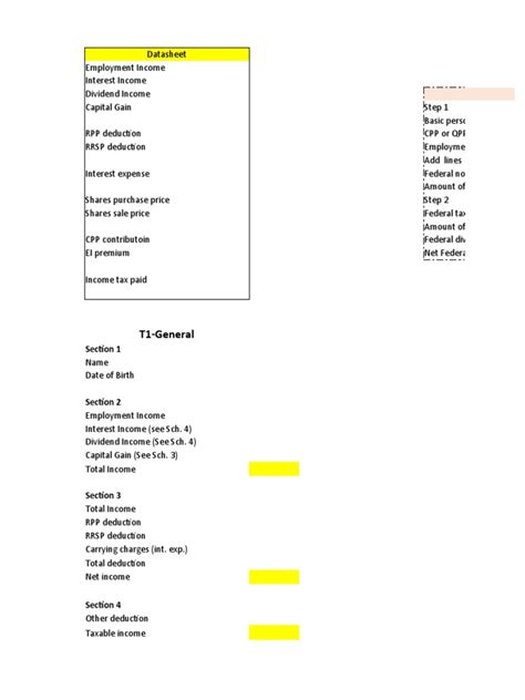 Tax Return Template Pdf