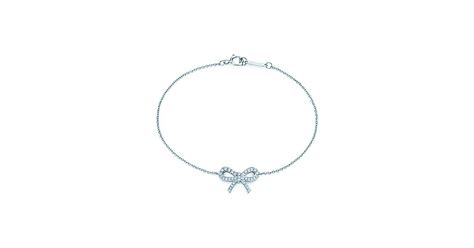 Tiffany Bow Bracelet In Platinum With Diamonds Medium Tiffany And Co