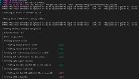 Bug Csi Install Sh Script For Csi Powerstore Fails With Replication
