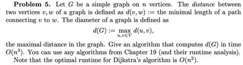solved problem 5 let g be a simple graph on n vertices the