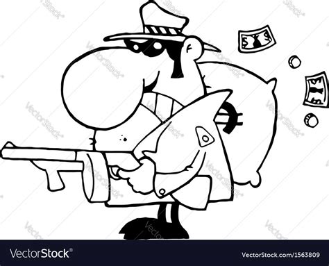 Cartoon Mobster Royalty Free Vector Image Vectorstock