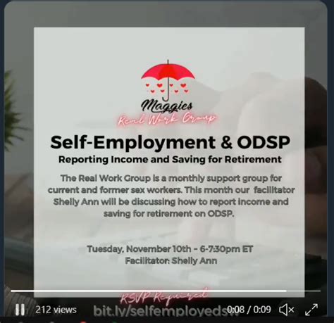Self Employed Sex Workers And Odsp Reporting Income And Saving For Retirement On Odsp R Odsp