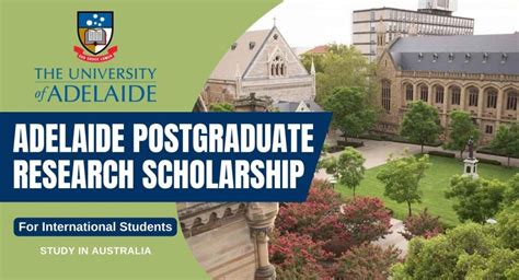 Adelaide Postgraduate Research Scholarship In Australia For