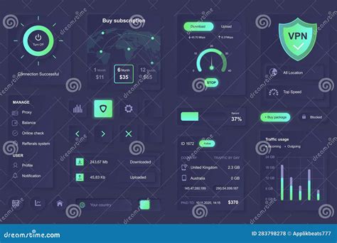 User Interface Elements For Vpn Service Mobile App Unique Neumorphic