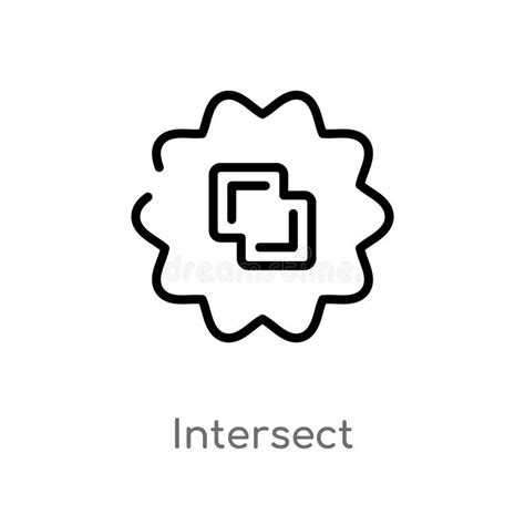 Outline Intersect Vector Icon Isolated Black Simple Line Element Illustration From User