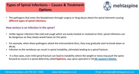 Ppt How Serious An Infection In The Spine Can Be Mehta Spine
