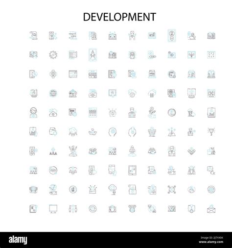 Development Icons Signs Outline Symbols Concept Linear Illustration
