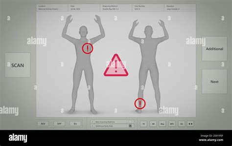 Metal Detector Scanner X Ray Scan Of Passenger 3d Animation Of