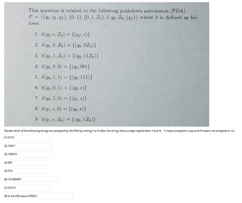solved this question is related to the following pushdown