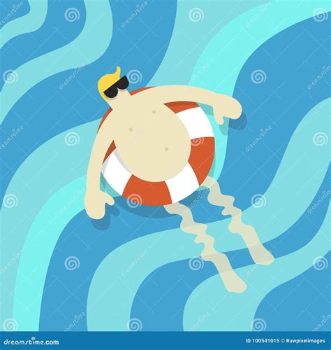 Vector Of A Man Floating In The Water Stock Vector Illustration Of Lifestyle Activity 100541015