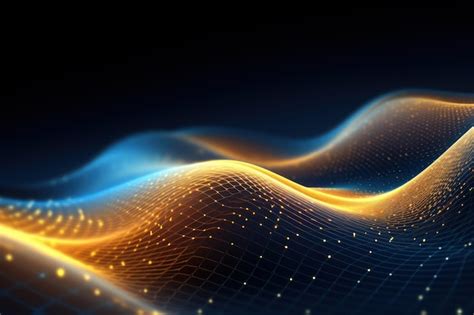 Premium Ai Image Abstract Digital Network Waves And Glowing Particle
