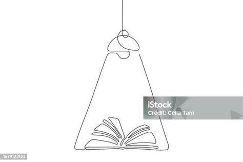 펼쳐진 책과 테이블 램프 라인 아트 스톡 일러스트레이션 스톡 일러스트레이션 책상에 대한 스톡 벡터 아트 및 기타 이미지 책상 한붓그리기 드로잉 Istock