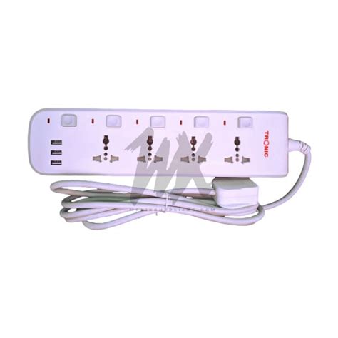 Tronic 3 Ways Extension Cable With 3 Usb Ports