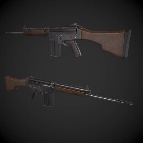 3d Model Fn Fal Vr Ar Low Poly Cgtrader