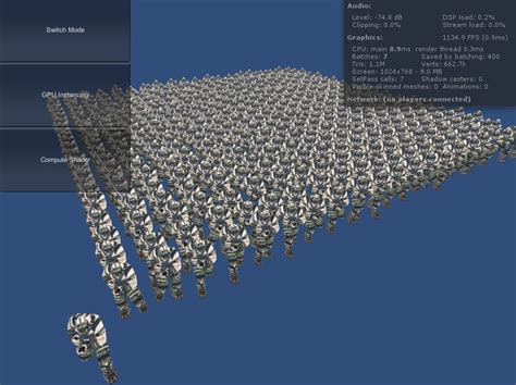 experiments with instancing and other methods to render massive numbers