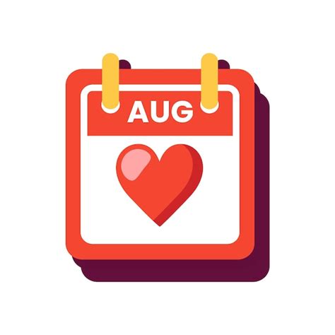 Premium Vector Date Love August Icon