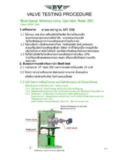VALVES VALVE TESTING PROCEDURE Thailandvalve Com Valves Valve Testing Procedure