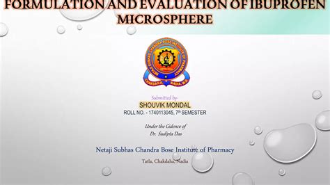 Formulation And Evaluation Of Ibuprofen Microsphere Pptx