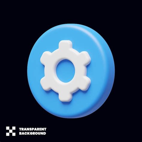 premium psd setting gear icon in 3d render