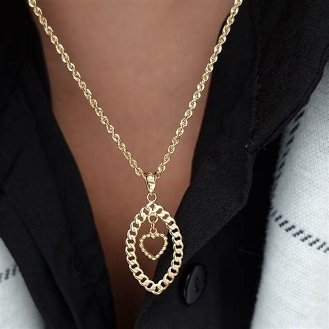 18k Pure Gold Oval Heart Necklace Tala Gold Collection Reviews On
