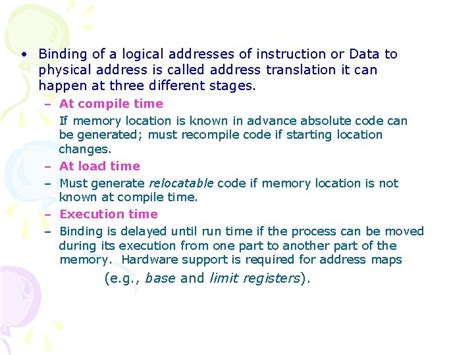 Memory Management Background Logical Versus Physical Address Space