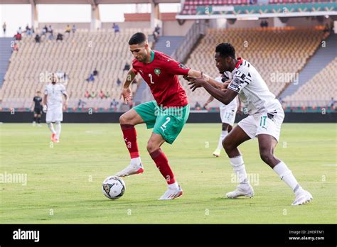 YAOUNDE CAMEROON JANUARY 09 Achraf Hakimi Of Morocco And Abdul