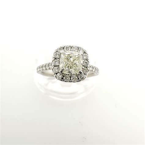 Cushion Cut Diamond 085 Cts J Si1 Halo Engagement Ring Egl Usa 14k