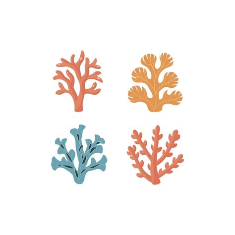 Premium Vector Colorful Coral Vector Set