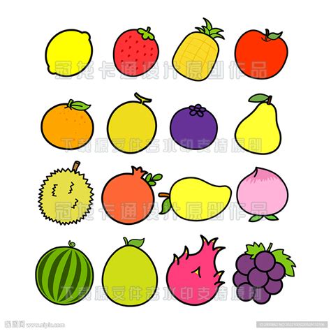 卡通水果简笔画图标大合集设计图 动漫人物 动漫动画 设计图库 昵图网