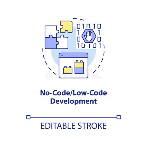 No Code Development Concept Icon Stock Vector Illustration Of Editable Pictogram 261312019