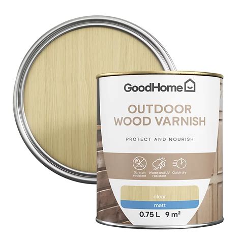 Goodhome Outdoor Clear Matt Wood Varnish 750ml Diy At Bandq