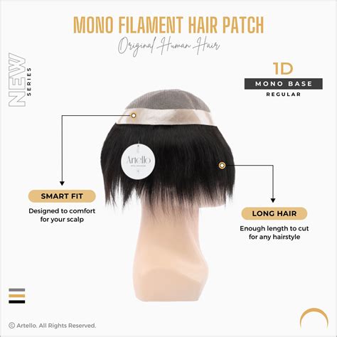 Artello Monofilament Smart Hair Patch For Men Soft Hair Wig In 100