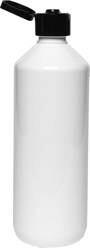 Lege Plastic Fles 500 Ml PET Wit Met Zwarte Klepdop Set Van 10