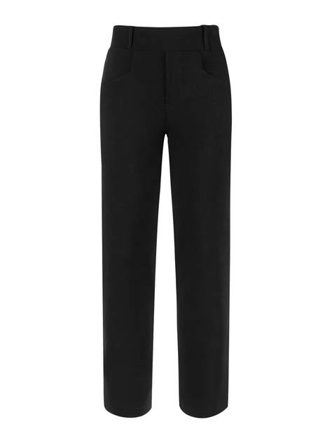 Hobemty Stretchy Elastic High Waist Straight Trousers Rwco