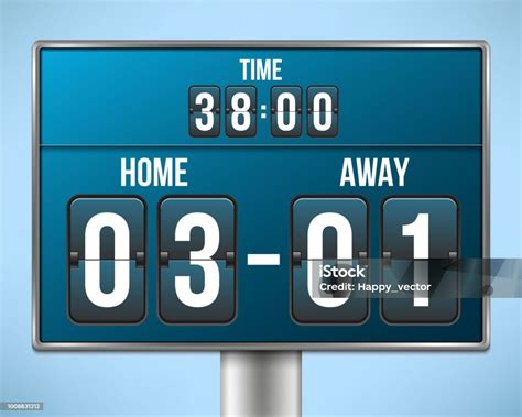 축구 축구 기계 점수 판 투명 한 배경에 고립의 크리에이 티브 벡터 일러스트 아트 디자인 레트로 빈티지 카운트 다운 시간 결과 표시 개념 그래픽 스포츠 요소 3차원 형태에