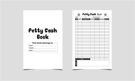Petty Cash Book Kdp Interior 17293024 Vector Art At Vecteezy