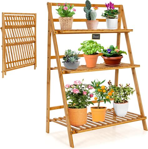 Homasis Supporto Vaso Da Fiori A 3 Livelli Scaffale Per Fiori