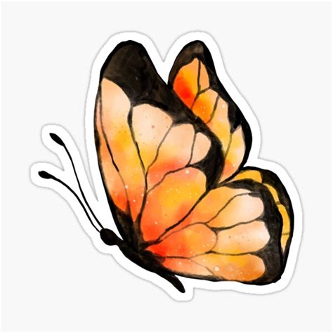 Watercolor Orange Butterfly Sticker For Sale By Lovetocelebrate