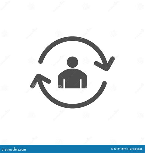 Refresh User Sign User Profile Icon Vector Illustration Flat Design Stock Vector