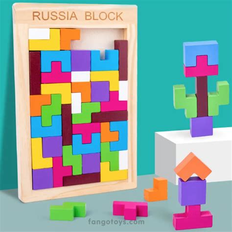 Tetris Mini Colorido De Madera Fangotoys