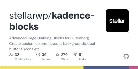 Github Stellarwp Kadence Blocks Advanced Page Building Blocks For