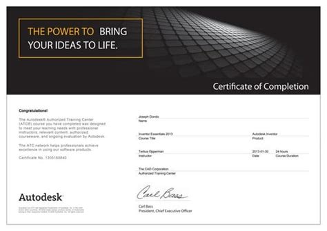 Autodesk Certificate Ppt
