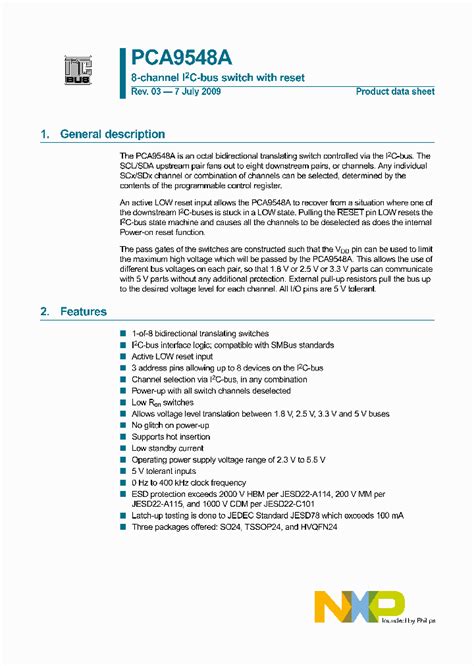 Pca9548a 4848138 Pdf Datasheet Download Ic On Line