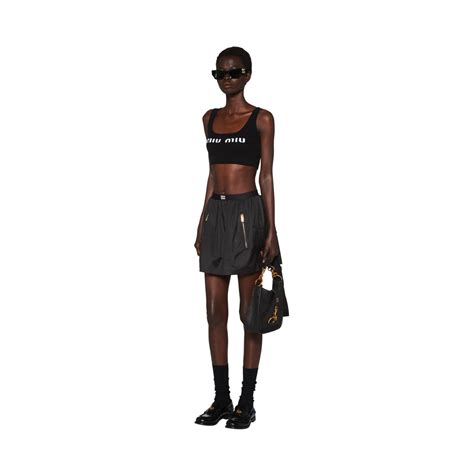 Miu Miu Technical Silk Miniskirt Editorialist