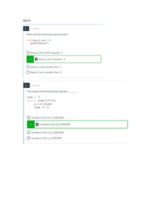 CB2240 Introduction To Business Programming In Python Quiz 2 Quiz 2 1
