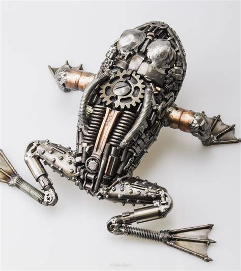 Frog Scrap Metal Artwork Recycled Metal Art Scrap Metal Art Metal