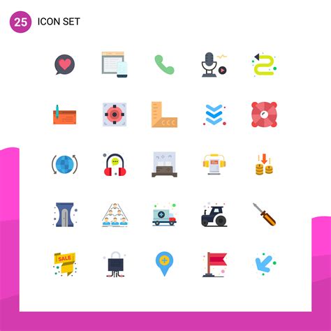 25 Thematic Vector Flat Colors And Editable Symbols Of Indicator Arrows